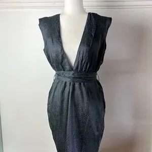 INDUSTRY | Dresses | Silk Low Cut Cocktail Dress Purple And Black With ...